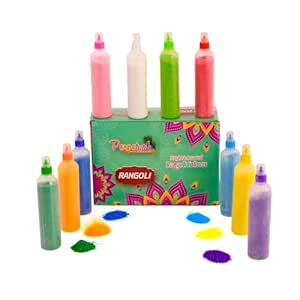 Buy Perpetual Rangoli Colors Powder for Floor Decorations - Pack of 10 ...