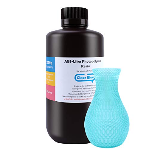 ELEGOO ABS-Like Clear Blue 1000G 3D Printer Resin, 405nm UV-Curing LCD ...
