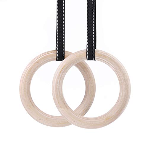 LIONLINK Wood Gymnastic Rings, Exercise Olympic Rings 1500lbs with ...
