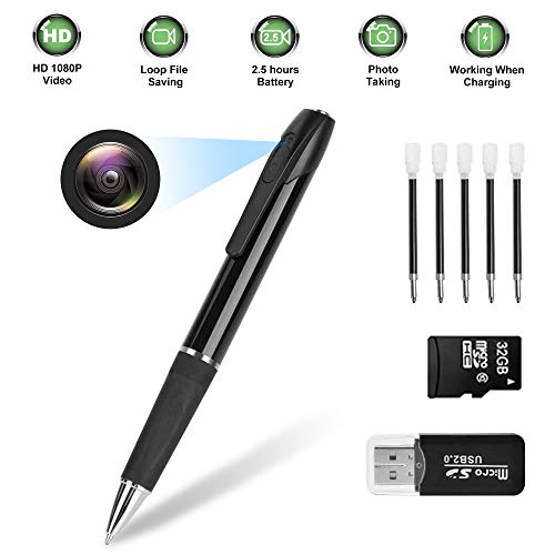 Hidden Camera - Spy Camera Pen With 32GB Card, 1080p HD Video Taking ...