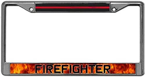 Vehicle License Plate Frame Water Resistant Firefighter Fire Rescue ...