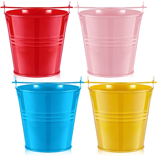 Set of 4 Small Metal Pencil Buckets Sharp and Dull Pencil Buckets ...