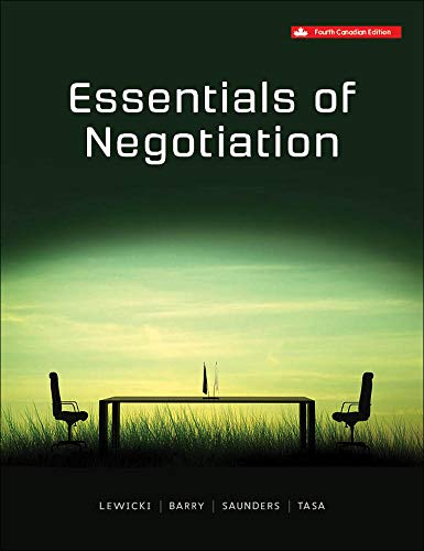 Essentials Of Negotiation: Lewicki, Roy, Tasa, Kevin, Barry, Bruce ...