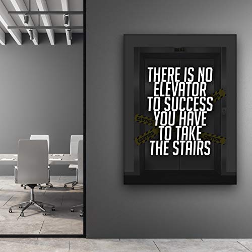 Elevator To Success Office Decor Motivational Wall Art Canvas Print ...