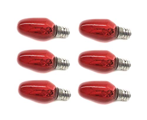 FamilyMaid Red Night Light Bulb Replacement Bulbs 7W 120V - 6PC for ...