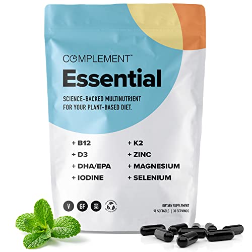 Complement Vegan Multivitamins for Women & Men- Omega 3 DHA+EPA,Vitamin ...