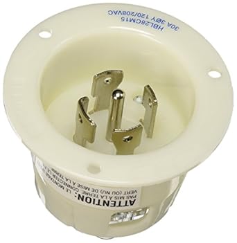 Hubbell HBL28CM15 Locking Flanged Inlet, 30 amp, 120/208V, L21-30P ...