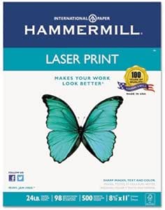 Amazon.com : Premium Laser Paper, 98 Bright, 24lb, 8-1/2 x 11, White ...