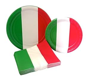 Amazon.com: Italian Flag Party Supply Pack! Bundle Includes Paper ...