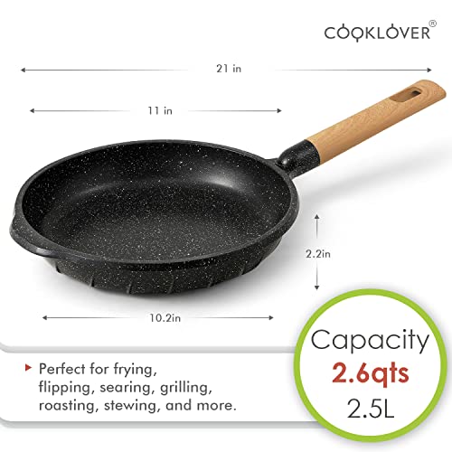 COOKLOVER Nonstick Frying Pan 100% PFOA Free Cookware Induction Skillet Stir Fry Pan 11 inch ...