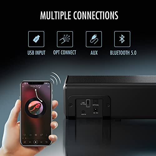 2.1ch Compact Soundbar For Small Spaces Wohome S100 16-Inch Sound Bar ...
