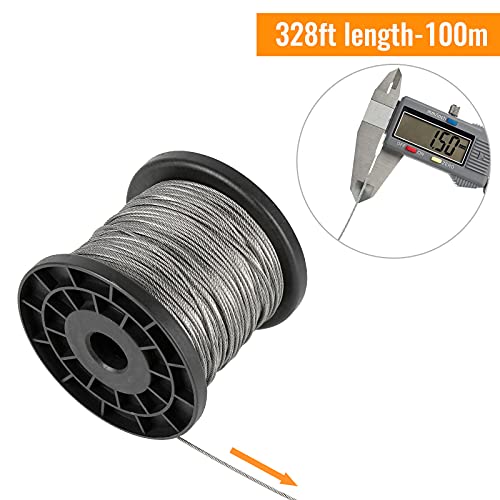 1/16 Wire Rope, 1/16 galvanized cable, 328FT Wire Cable, 304 Stainless ...
