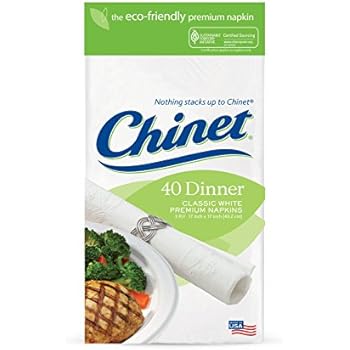 Amazon.com: Chinet Classic 3 Ply Dinner Napkins, Large, White, 40 ct ...