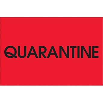 Amazon.com: "Quarantine" Labels/Stickers, 2" x 3", Fluorescent Red, 500 ...