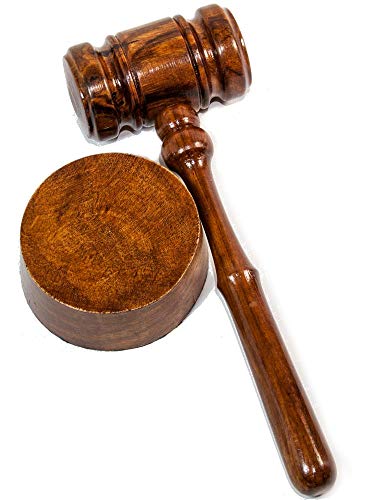 Gavel and Sound Round Block Set Handcrafted Wood Perfect for Judge ...