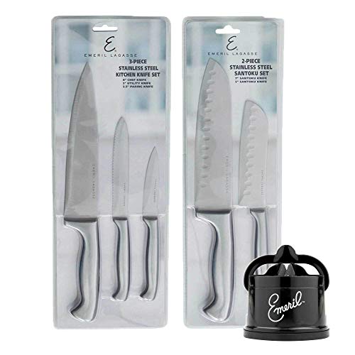 Emeril Lagasse 6-Pc Stainless Steel Kitchen Knife Set (Small Handles ...