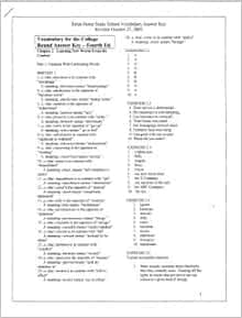 Vocabulary for the College Bound Student - Answer Key (Seton): Amazon ...
