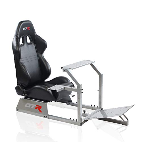 GTR Simulator GTA Model Silver Frame with Adjustable Black Leatherette ...