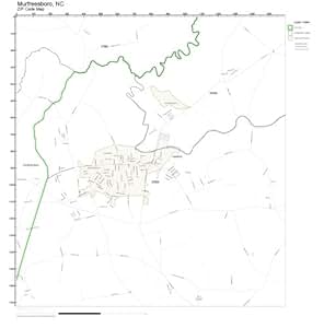 Amazon.com: ZIP Code Wall Map of Murfreesboro, NC ZIP Code Map ...