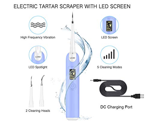 Electric Plaque Remover for Teeth, Ultrasonic Tooth Cleaner Dental ...