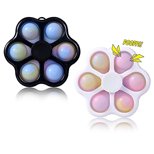 Kavkabox Pop Fidget Spinners 2 Pack, Fluorescent Push Popper Bubble ...