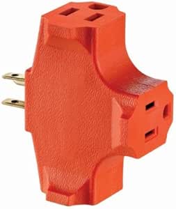 Leviton 694 003-00-000 Grounding Adapter, 125 V, 15 A, 3 Outlet, 1 Pack ...
