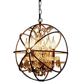 JINGUO Lighting Industrial LED Orb Loft Chandelier Pendant Light ...