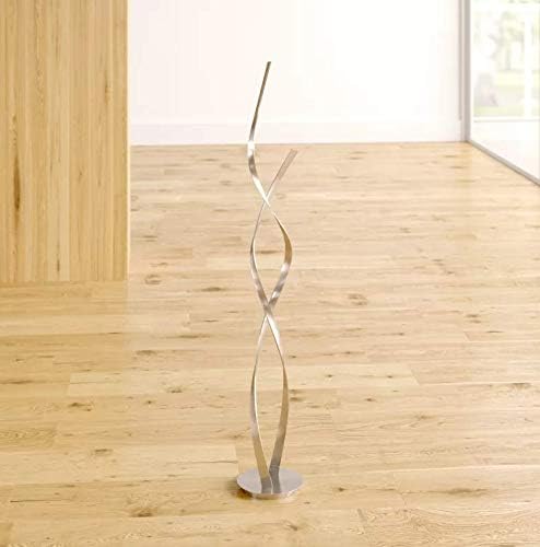Febland LED Double Twist Tall Lamp with White Light, Steel, Silver ...