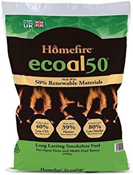 E Coal 50 Smokeless Coal | 20kg Bag of Coal for Fires - Eco Friendly ...