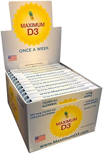 Amazon.com: Maximum D3 13,000 IU Box, 60 Capsules Total (1 Box with 12 ...