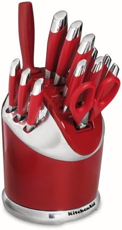 Amazon.com: KitchenAid 14-Piece Red Silicone Handle Cutlery Set in ...