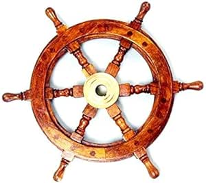 Amazon.com: Sailor's Ship Wheel 12" Wooden and Brass - NauticalMart ...