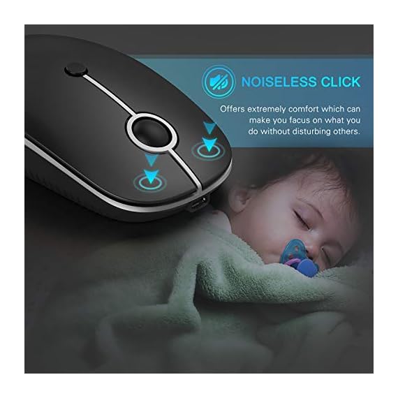 Type C Wireless Mouse, Jelly Comb Dual Mode 2.4Ghz Rechargeable Slim ...