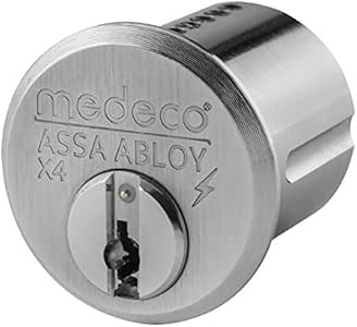 Medeco 100400H BiLevel Rim Cylinder - 26 - Satin Chrome - - Amazon.com