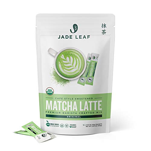 Jade Leaf Organic Matcha Latte Mix - Cafe Style Sweetened Blend - Sweet ...
