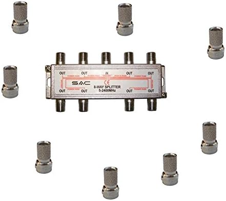 SAC Electronics 8 Way Indoor Digital TV Aerial and Sky Satellite Cable ...