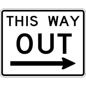 Amazon.com : This Way Out Right Arrow Sign PKE-21540 Enter / Exit ...