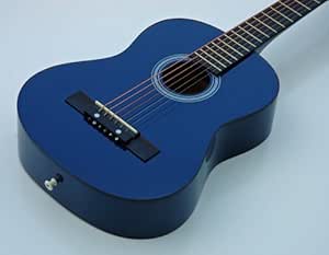 Amazon.com: NEW BLUE 1/2 SIZE ACOUSTIC GUITAR KIDS JR CHILD MINI ...