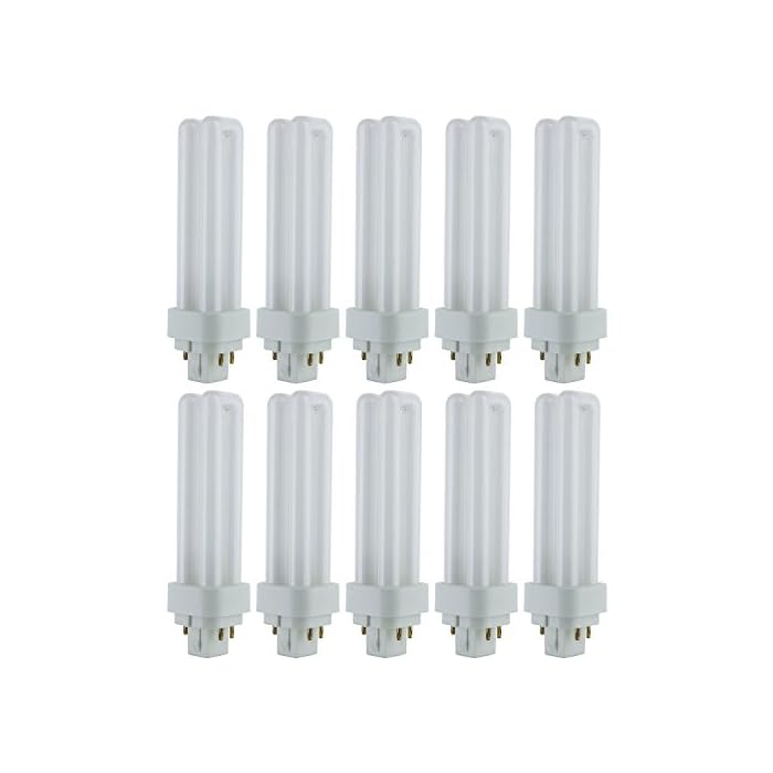 Buy Sunlite PLD13/E/SP27K/10PK 2700K Warm White Fluorescent 13W PLD Double U-Shaped Twin Tube ...