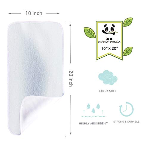 HIPHOP PANDA Bamboo Baby Burp Cloths - 500GSM Thick Ultra Absorbent ...