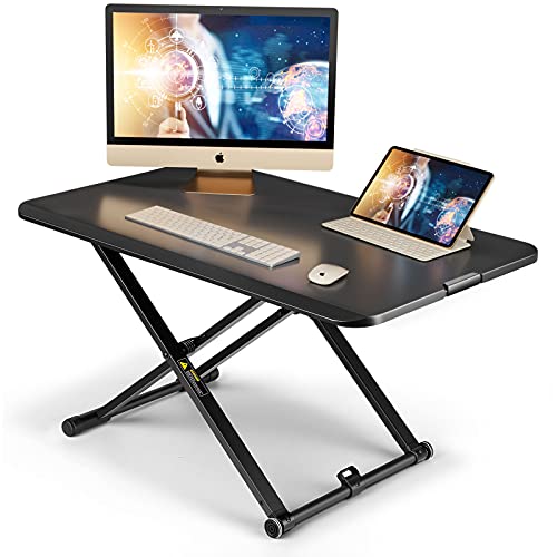 Standing Desk Converter 30 inch, Height Adjustable Sit to Stand Desk ...