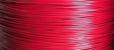 Red Vinyl Coated Cable 1/16" Coated to 3/32" Diameter, 7x7 Construction ...