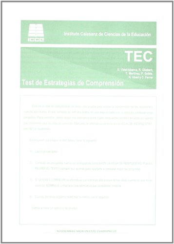 TEC. Test de Estrategias de Comprensión (Tests Icce) : Vidal-Abarca ...