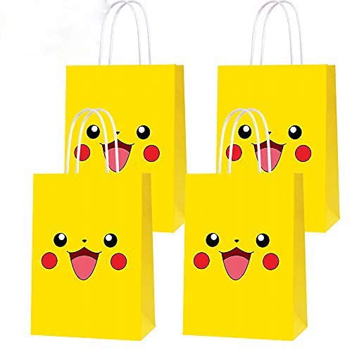 16 PCS Video Game Theme Birthday Party Paper Gift Bags for Pokemon ...
