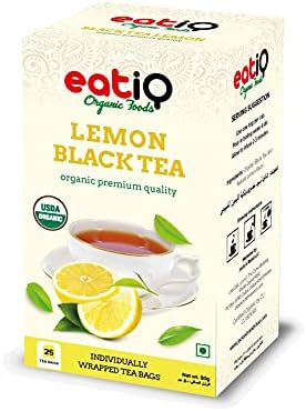 Eatiq Organic Foods Organic Black Tea Lemon - 50gm (25 X 2gm) (Pack Of ...