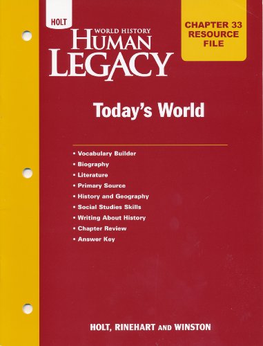 Holt World History Human Legacy: Today's World, Chapter 33, Resource ...