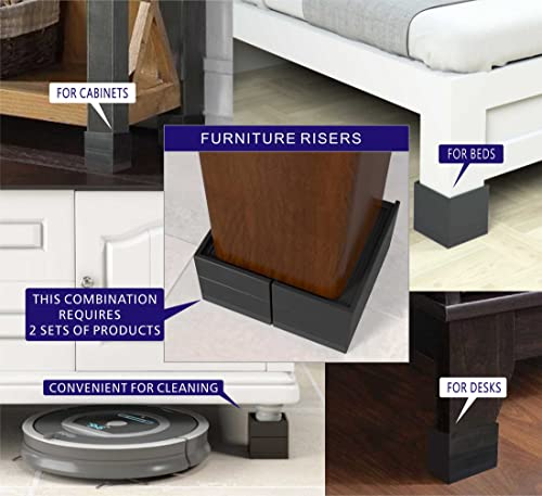 AWOLIC Bed Risers 3 Inch Heavy Duty,Rectangular Furniture Lifts,Great ...