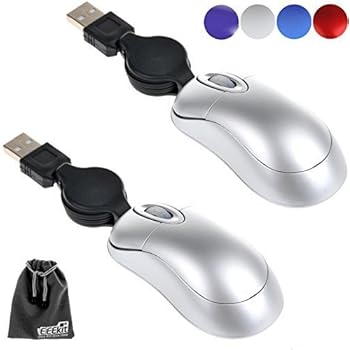 Amazon.com: EEEKit 2-pack Mini Retractable Cable Wired USB Optical ...