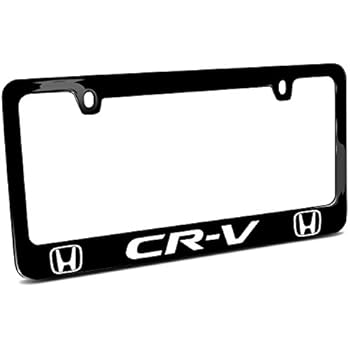 Amazon.com: Honda CR-V Dual Logo Black Metal License Plate Frame ...
