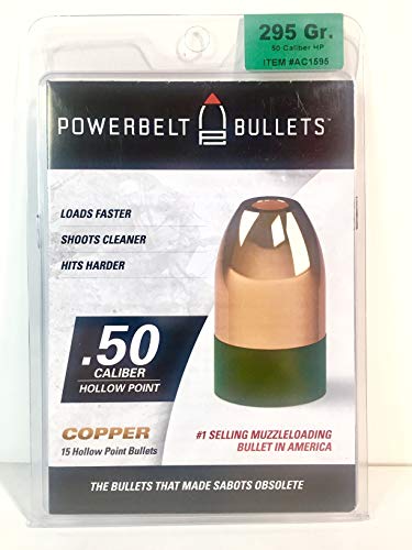 Powerbelt Copper Plated Hollow Point Bullets .50C 295 Grain 15 Pack ...